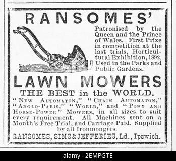 A vintage Ransomes lawn mower Stock Photo - Alamy