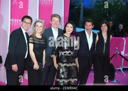Maxime Saada with wife Sylvie, Laurent Olleon, Fleur Pellerin, David ...