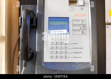 A public payphone still in use in a K6 phone box in Hull,Humberside,UK ...