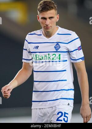 BRUGGE, BELGIUM - FEBRUARY 25: Illia Zabarnyi of Dynamo Kiev during the ...