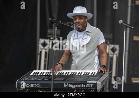 Musician Teddy Riley (Edward Theodore Riley) performs with his band ...