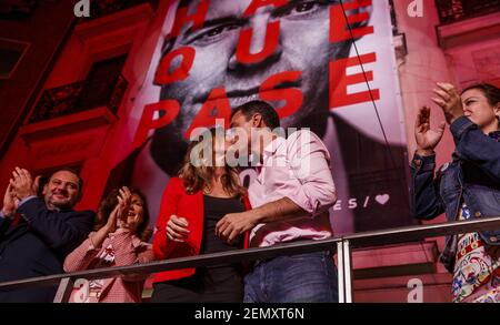 General Secretary Pedro Sanchez with his wife Maria Begona Gomez ...