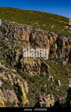 Rocky terrain of the Miller Peak Wilderness in the Huachuca Mountains ...