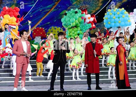 (From left) Singaporean singer Lin Junjie, Hong Kong model and actress ...