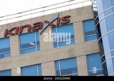 A logo sign outside of the headquarters of Kinaxis in Ottawa, Ontario ...