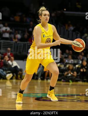 Los Angeles Sparks Marina Mabrey #5 in action against the New York ...