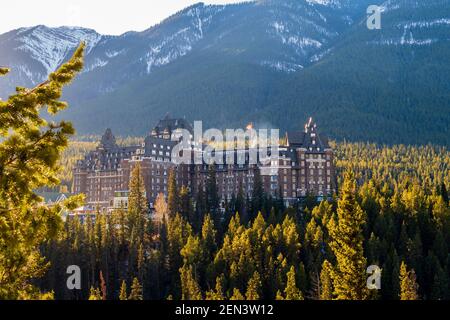 Historic Fairmont Banff Springs hotel; c 1888; Banff; Alberta; Canada ...