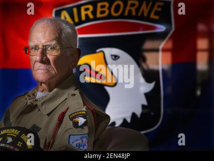 US Paratrooper of 101st Airborne Division climbing aboard a C-47 Stock ...