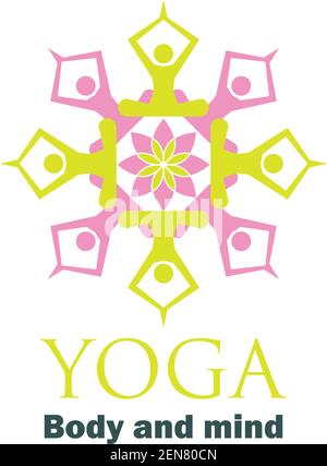 yoga logo with text space for your slogan tagline, vector illustration ...