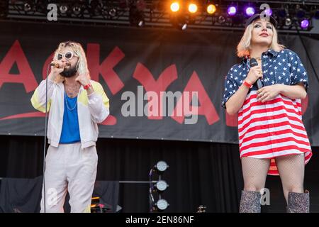 Cole Randall and Shpresa Lleshaj of Flora Cash during the Summerfest ...