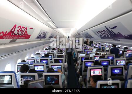 Interior Airbus A350-900. The Airbus A350 XWB is a family of long-range ...