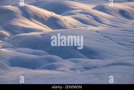 Patterns in snow made by nature Stock Photo - Alamy