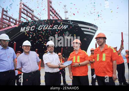 The captain of MSC Gulsun, the world's largest container ship by ...