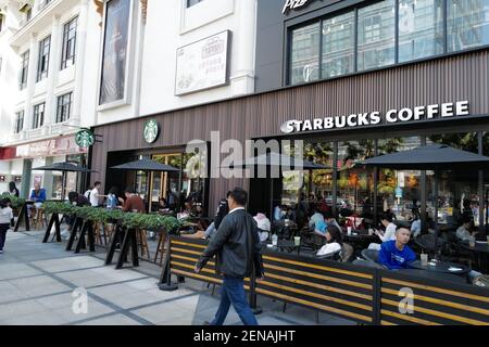 The very first Starbucks coffee shop which opened in 1971 in Seattle ...
