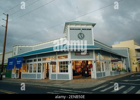 LAHAINA, HI - dec, 2020 - View of historic buildings in Lahaina, a ...