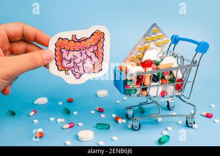 Treatment and prevention intestine diseases with variety of pills ...