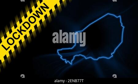 Lockdown Niger Map, Coronavirus, Outbreak quarantine background Stock ...