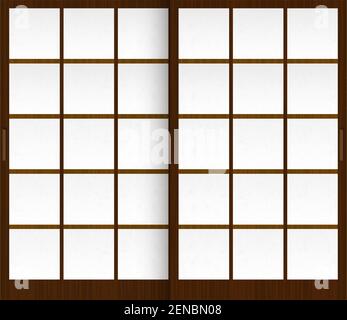 Shoji ( japanese traditional doorwindow ) vector illustration Stock ...