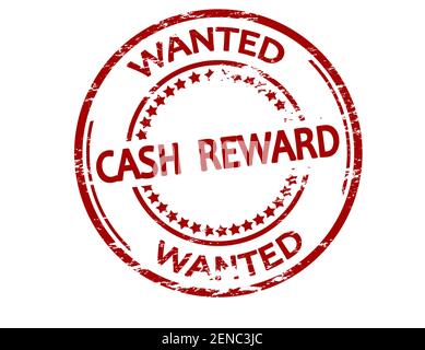 Stamp with text wanted cash reward inside, illustration Stock Photo - Alamy