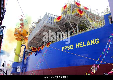 The Yinson's FPSO vessel Helang is docked during the Naming Ceremony at ...