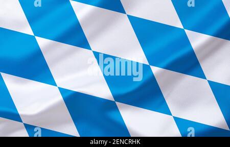 Die Flagge von Bayern, Landesflagge, Rautenform, Bayern hat zwei ...