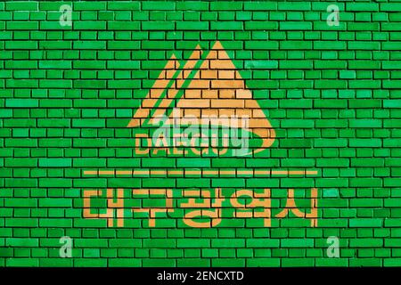 Flag of Daegu painted on brick wall Stock Photo - Alamy
