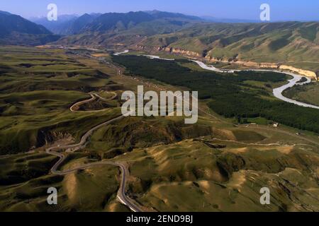 Road in Ili Kazakh Autonomous Prefecture, Xinjiang Uyghur Autonomous ...