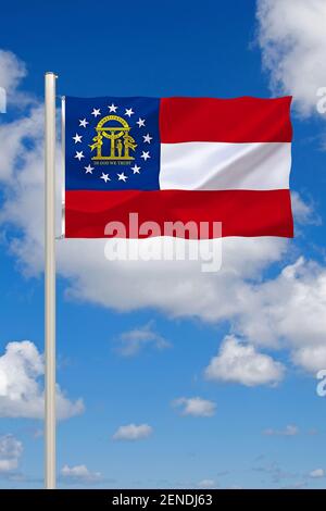 Die Flagge von Georgia, USA Stock Photo - Alamy