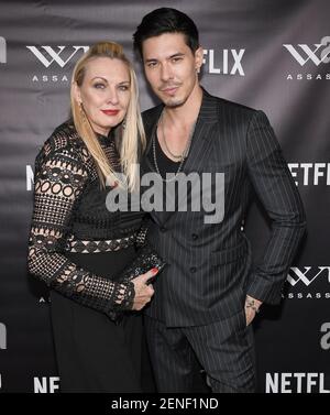 (L-R) Joanne Cassidy and Son Lewis Tan at Netflix's WU ASSASSINS ...