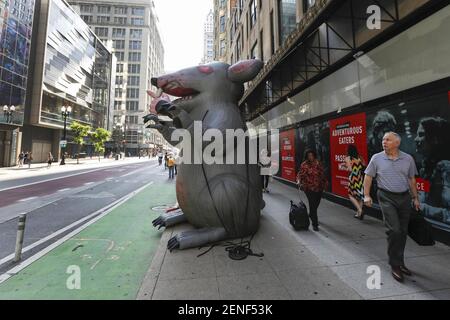 "Scabby" is an Inflatable Giant Rat at Union Demonstrations, New York ...