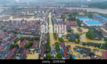 Flood caused by Lekima, the ninth typhoon of the year, submerges farms ...