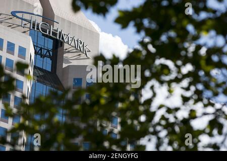 A logo sign outside of the headquarters of Highmark in Pittsburgh ...