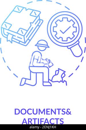 Documents and artifacts analysis concept icon Stock Vector Image & Art - Alamy