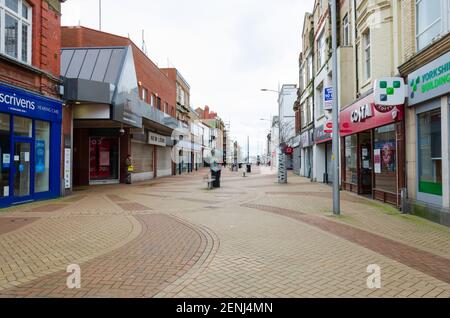 Rhyl, Denbighshire; UK: Feb 21, 2021: The Sports Direct and USC store ...