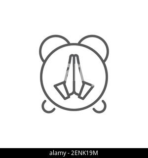 Praying time icon, color, line, outline vector sign, linear style ...