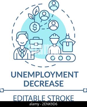 Unemployment decrease concept icon Stock Vector Image & Art - Alamy