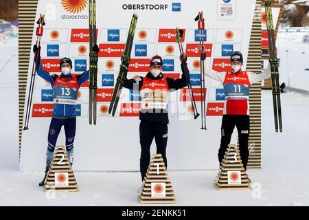 Third placed Ilkka Herola of Finland on the podium after 7,5 km Cross ...