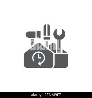 Periodic maintenance icon, color, line, outline vector sign, linear ...