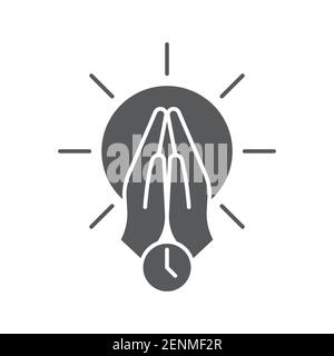 Praying time icon, color, line, outline vector sign, linear style ...
