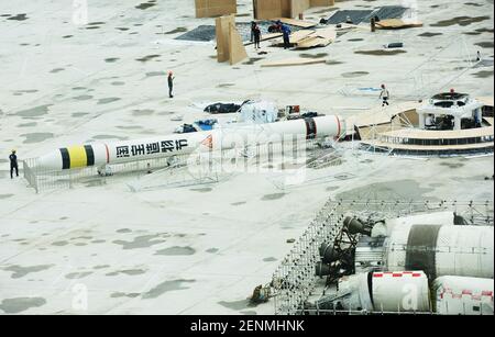 A Long March 2F (CZ-2F) carrier rocket carrying the Shenzhou VIII ...