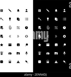 Notebook app dark mode glyph icon Stock Vector Image & Art - Alamy