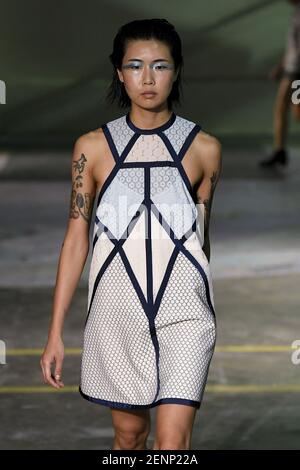 Model walking on the runway Eckhaus Latta Fashion Show during New York ...
