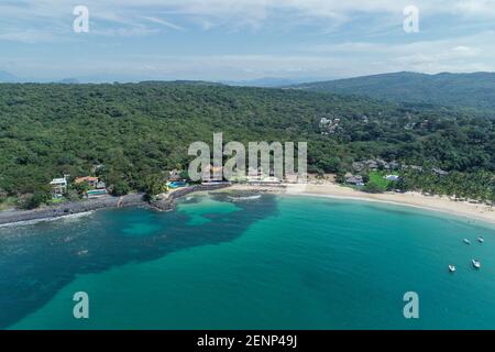Aerial view of the Mexican coastline along the Pacific Ocean Stock ...