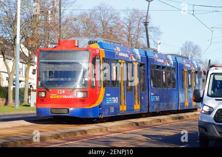 Super tram operating in Sheffield, South Yorkshire,UK Stock Photo - Alamy