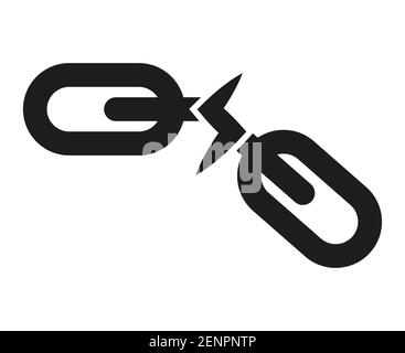 Attachment Link Icon. Chain Connection Attach Email File Network Connect Black White Line Sign ...