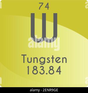 Tungsten chemical element. Chemical symbol with atomic number and ...