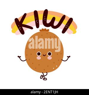 kiwi cute character, illustration for kids in cartoon style isolated on ...
