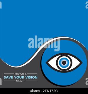 Vector illustration of Save your vision month observed in month of ...