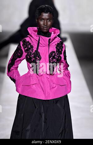 Model Amar Akway walking on the runway during the Dries van Noten Ready ...