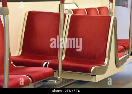 inside empty ttc subway metro train Stock Photo - Alamy